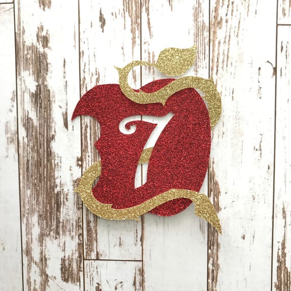 Descendants Inspired Apple Symbol Glitter Die Cut/birthday | Etsy