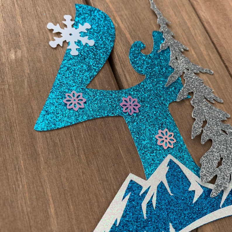 Frozen Inspired Number 4 Glitter Die Cut/party Decoration/ - Etsy