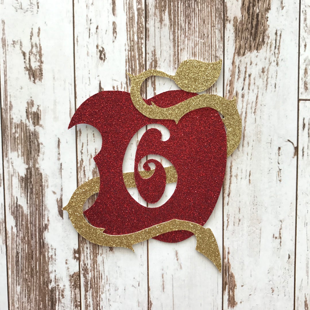 Descendants Inspired - Apple Symbol Glitter Die Cut/birthday Party ...