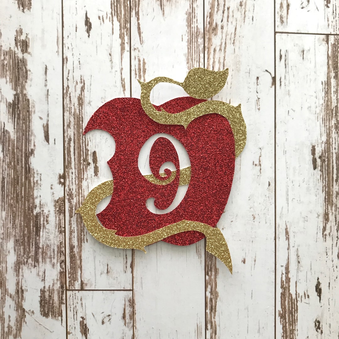 Descendants Inspired - Apple Symbol Glitter Die Cut/birthday Party ...