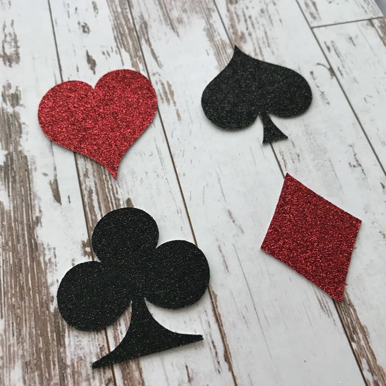 12 Pcs Four Suits in a Deck of Cards - Glitter Die Cut/party ...