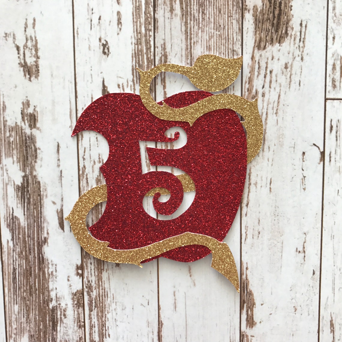 Descendants Inspired - Apple Symbol Glitter Die Cut/birthday Party ...