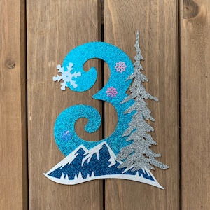 Frozen Inspired Number 3 - Glitter Die Cut/party Decoration ...