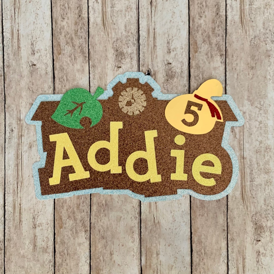 PERSONALIZED Animal Crossing Game Inspired Name and Number Glitter Die ...