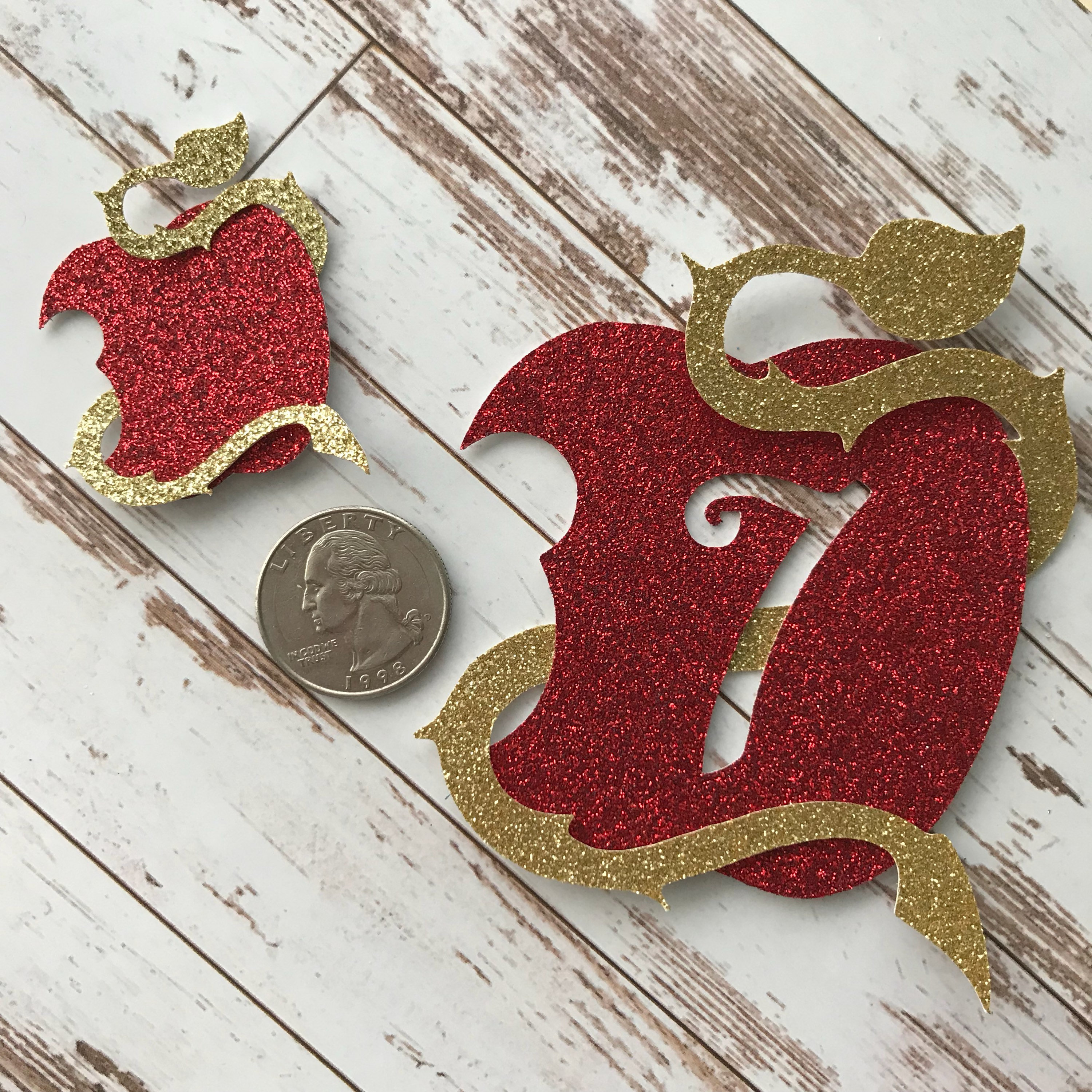 Descendants Inspired Apple Symbol Glitter Die Cut/birthday - Etsy Ireland