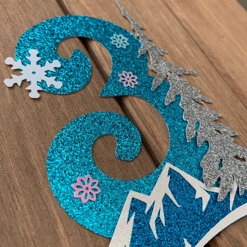 Frozen Inspired Number 3 Glitter Die Cut/party Decoration/ - Etsy