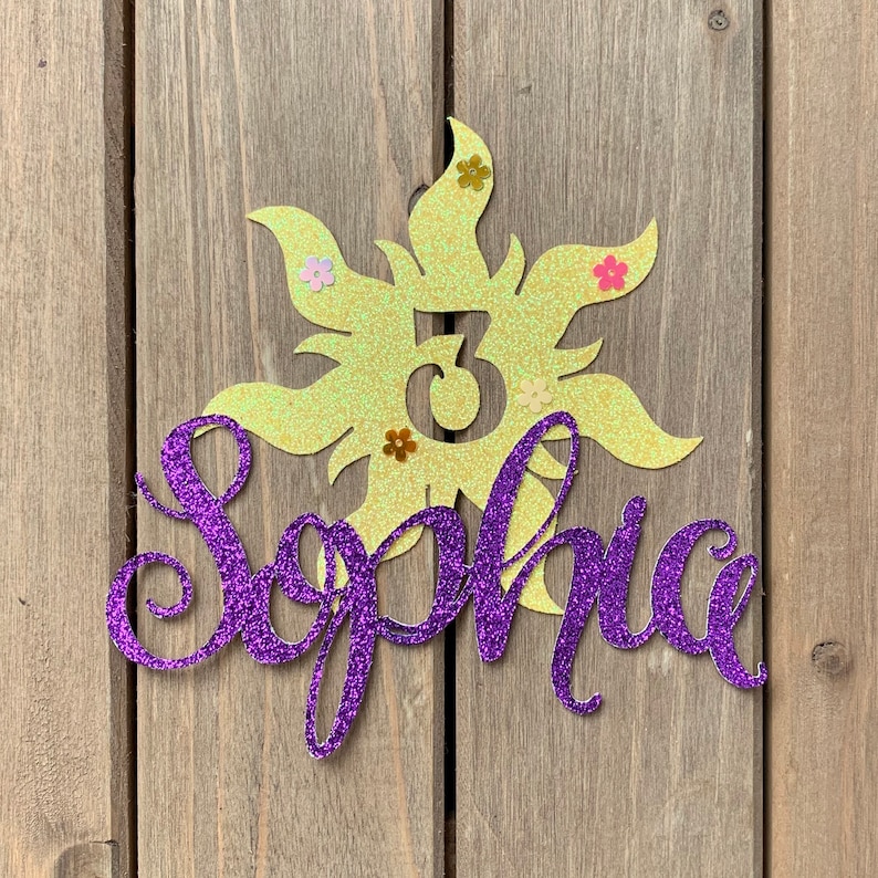 PERSONALIZED Rapunzel/tangled Inspired Name and Number Glitter - Etsy