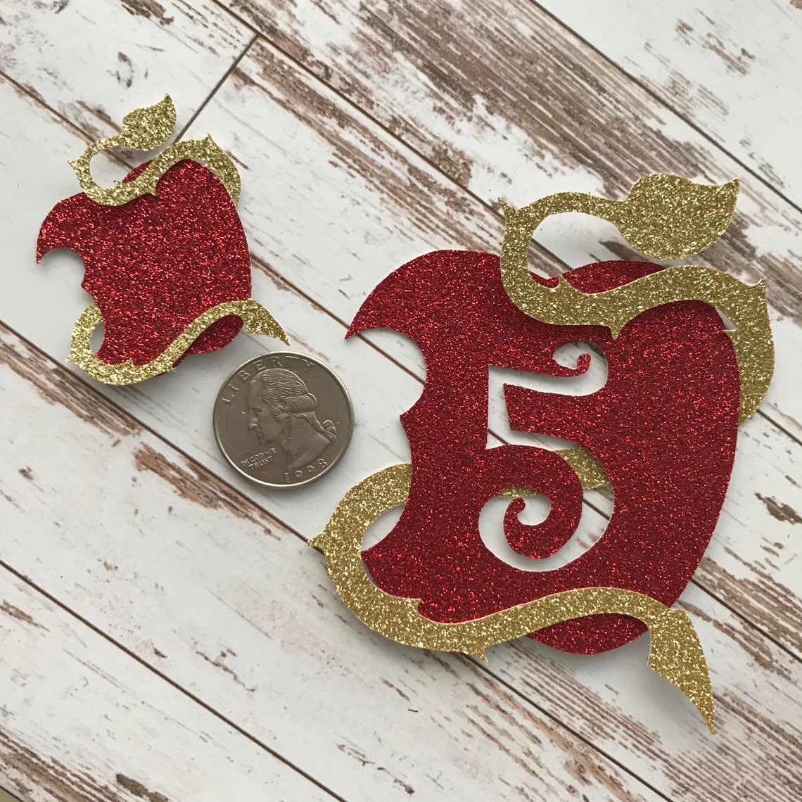Descendants Inspired Apple Symbol Glitter Die Cut/birthday | Etsy