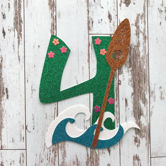 Moana Goddess Te Fiti inspired Number 4 Glitter Die | Etsy