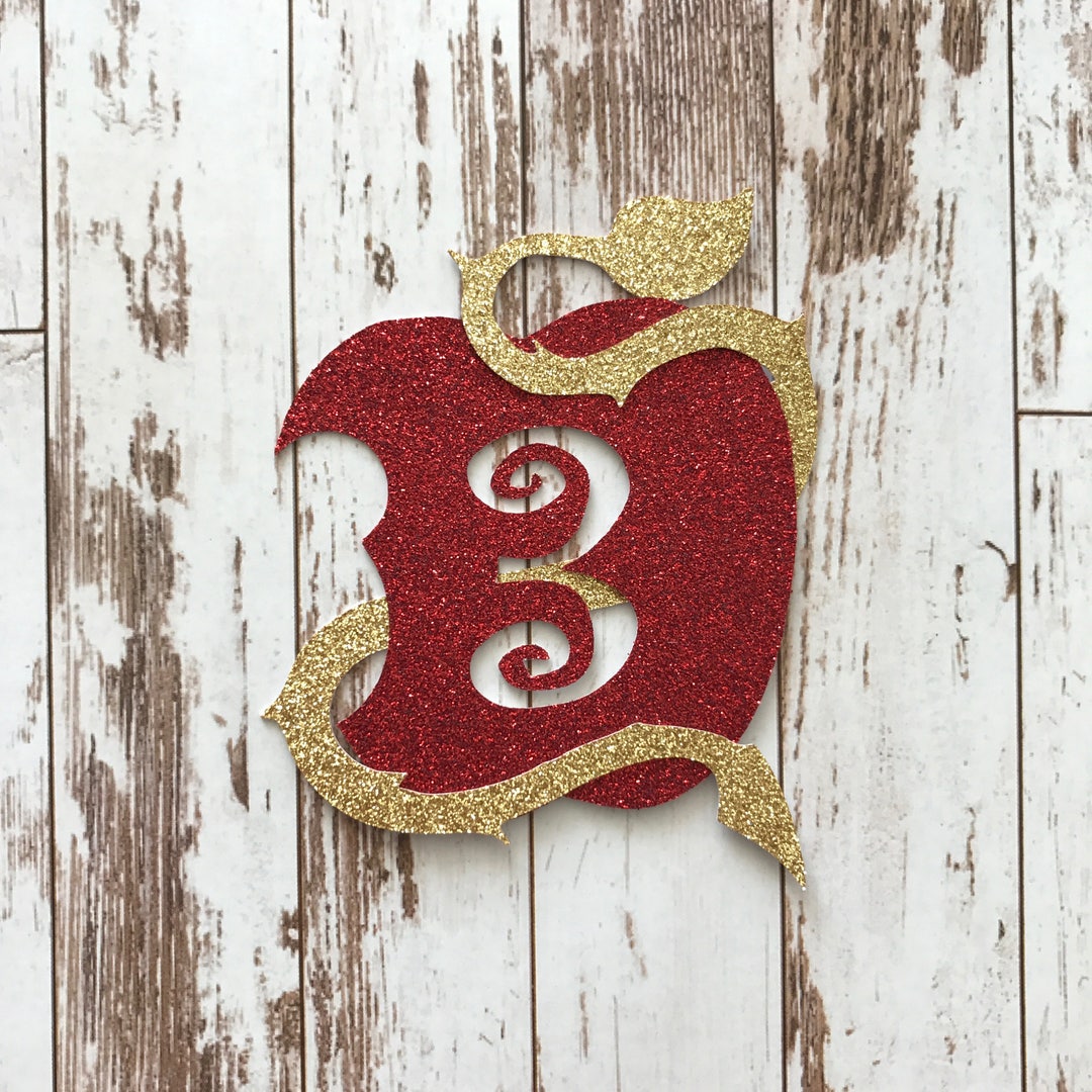 Descendants Inspired - Apple Symbol Glitter Die Cut/birthday Party ...