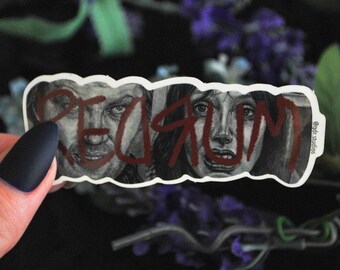 Redrum the Shining Lipstick Gold Metallic Kiss Cut Sticker - Etsy