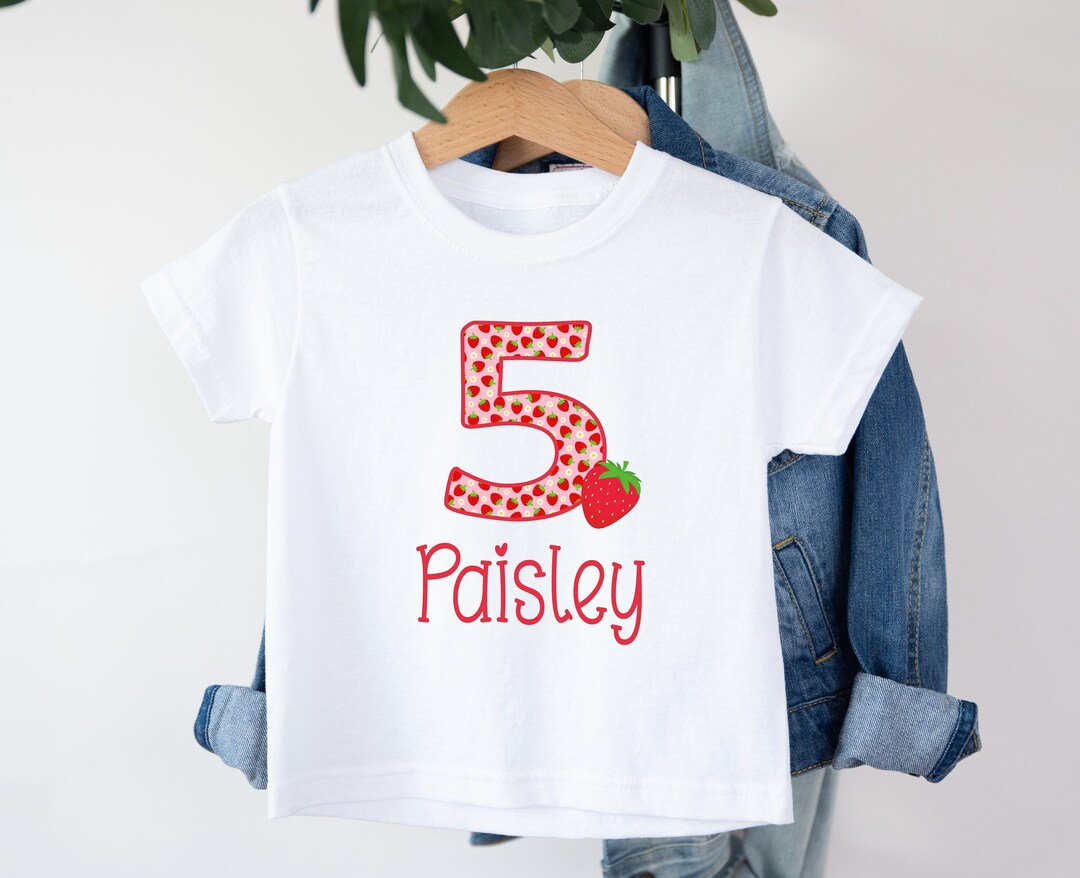 Strawberry Birthday Shirt / Personalized Berry Fifth Birthday Tee ...