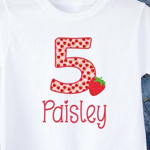 Strawberry Birthday Shirt / Personalized Berry Fifth Birthday Tee ...