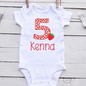 Strawberry Birthday Shirt / Personalized Berry Fifth Birthday Tee ...