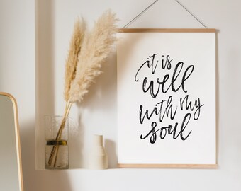 It is Well With My Soul Printable Bible Verse Art Print 8x10 - Etsy