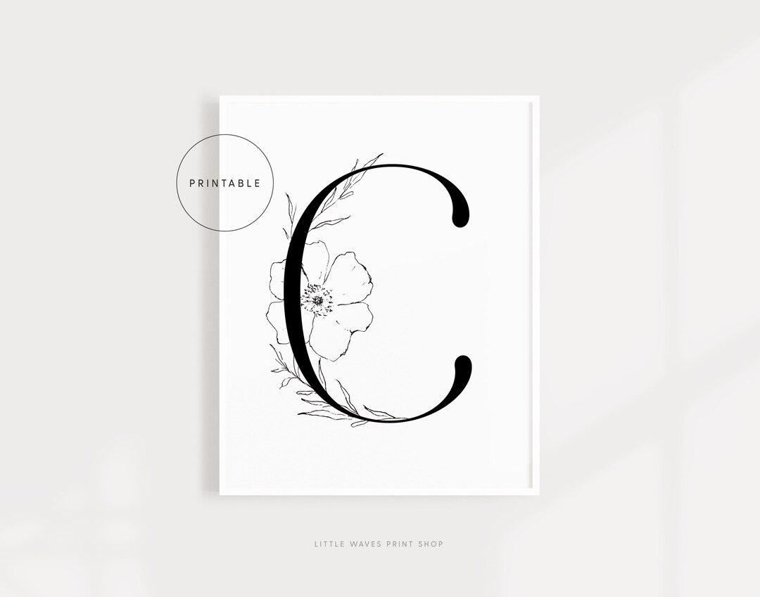 Custom Name Print -- Girls Nursery Name Print, Floral Print, Name ...