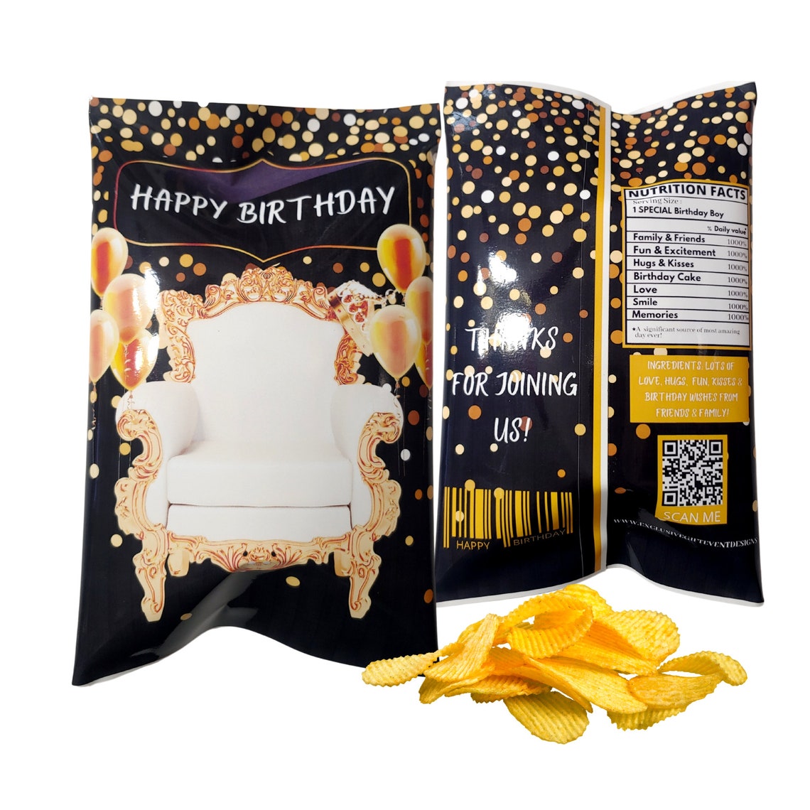 Happy Birthday Chip Bag Printable Royal Chip Bag Birthday - Etsy