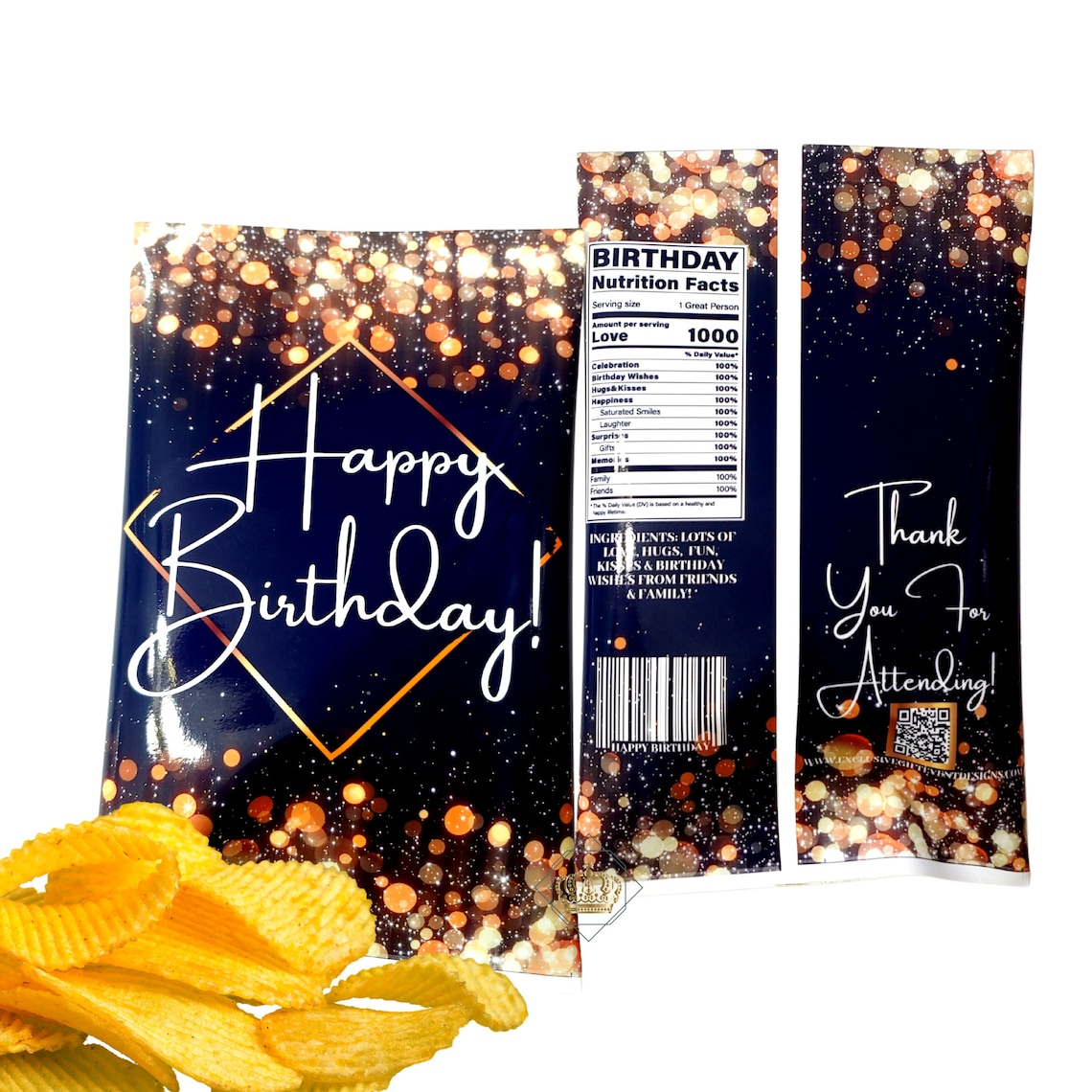 Happy Birthday Chip Bag Printable Chip Bag Birthday Chips - Etsy