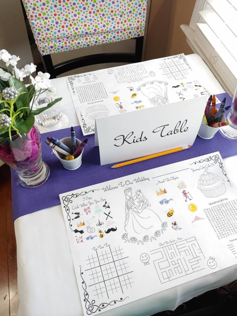 Kids Activity Pack Childrens Coloring Placemats Kids | Etsy