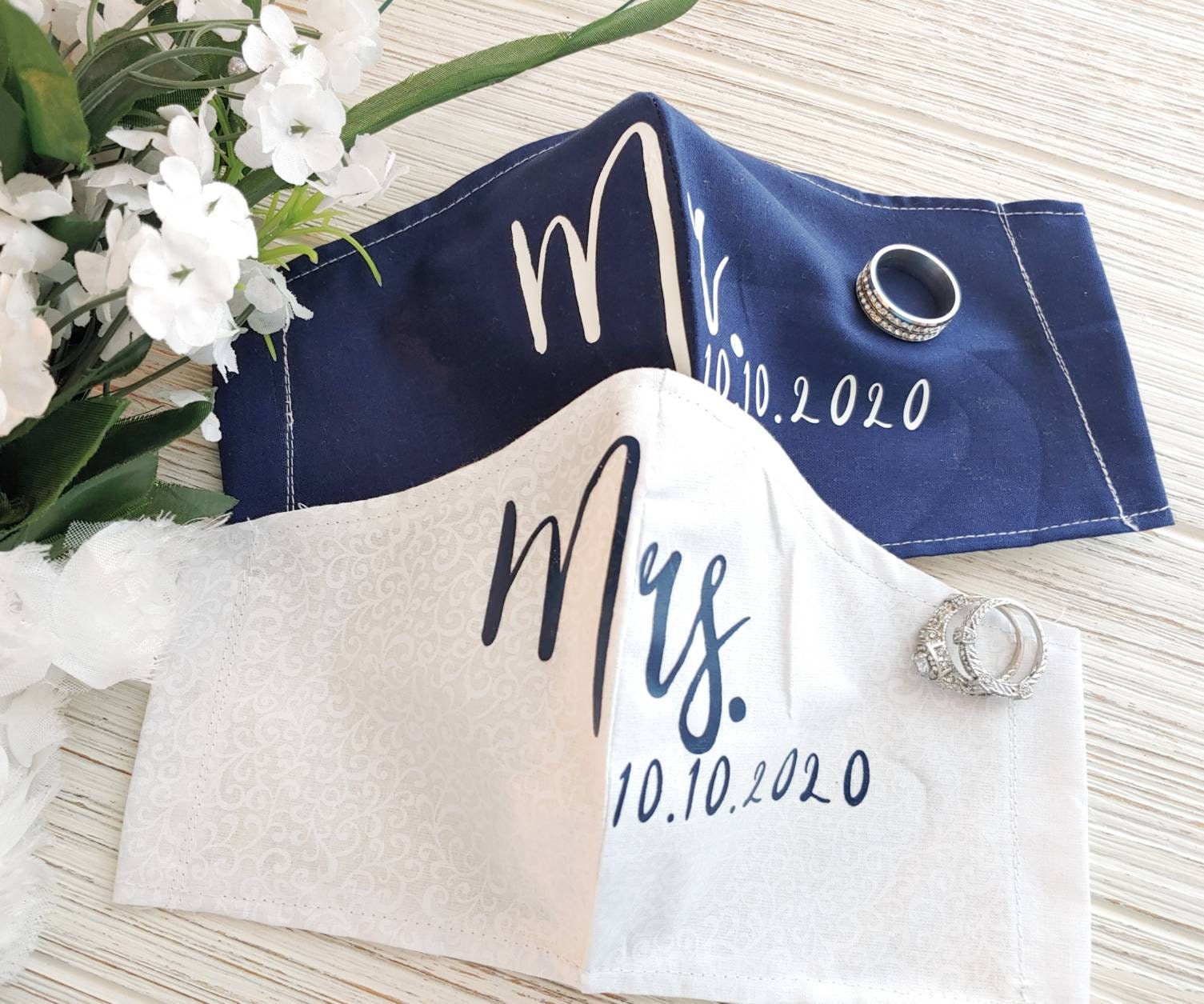 Mr and Mrs Face Mask Bride & Groom Face Mask Wedding Face | Etsy