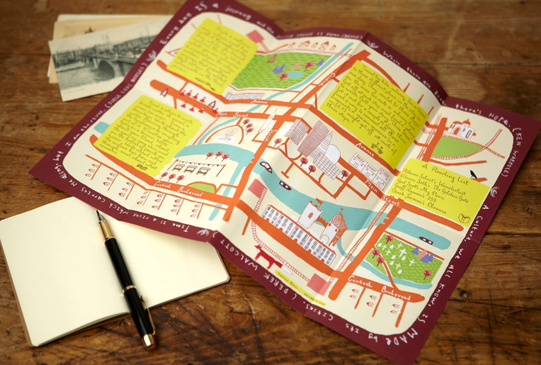 The City of Inspiration: Map for Writers [digital Version] - Etsy