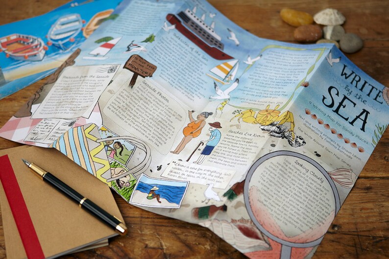 Write by the Sea: A Writing Map for Sandy Places - Etsy