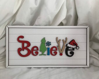 Grinch Believe Sign - Etsy