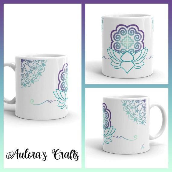 Hmong Inspired Lotus Mug Design | Etsy