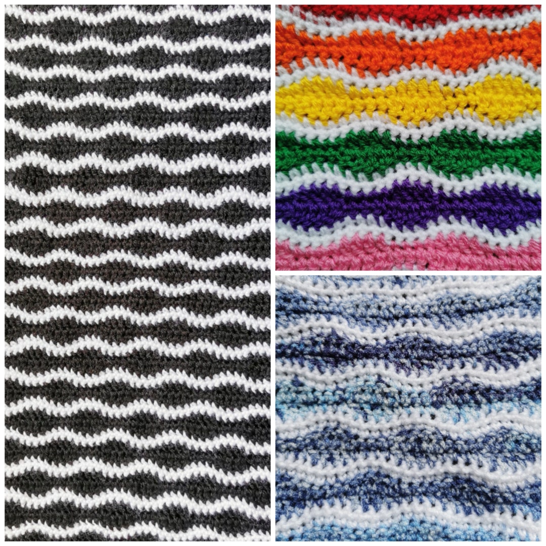Quick and Easy Wave Blanket Crochet Pattern Fast Wavey Crochet Baby ...