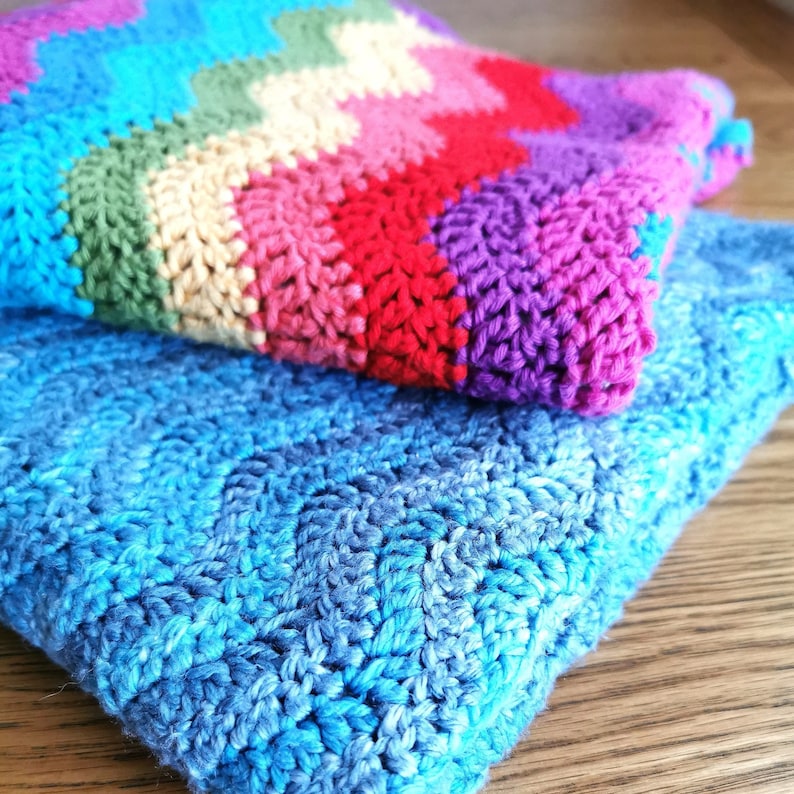 Rainbow Wave Crochet Blanket Pattern: Easy Ripple Design (PDF Pattern ...