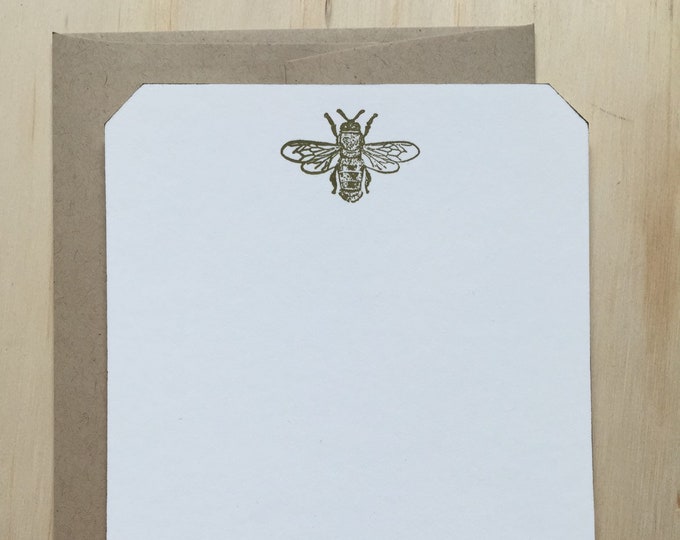 Bee Stationery Set Vintage Inspired Flat Note Cards and - Etsy