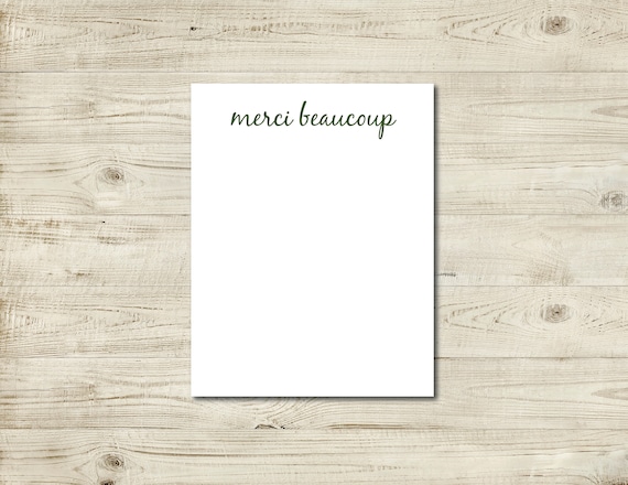 Merci beaucoup notecards french stationery set of 10 | Etsy