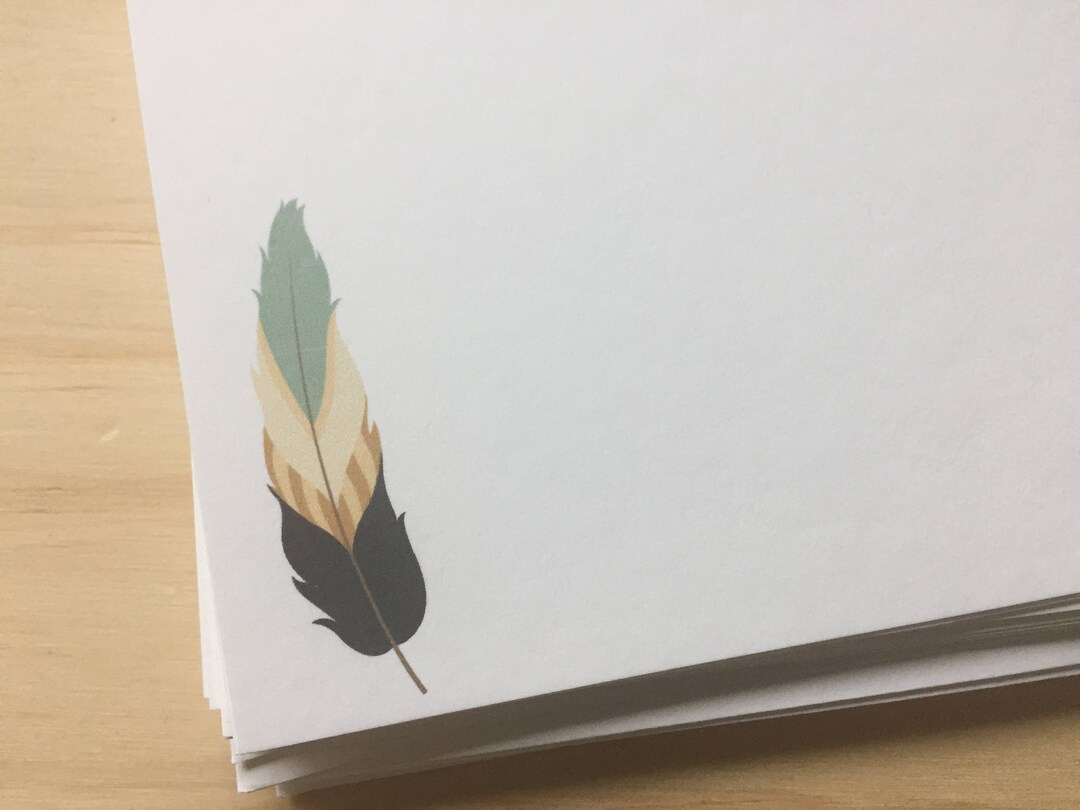 Feather Note Cards, Vintage Inspired Stationery Set - Etsy