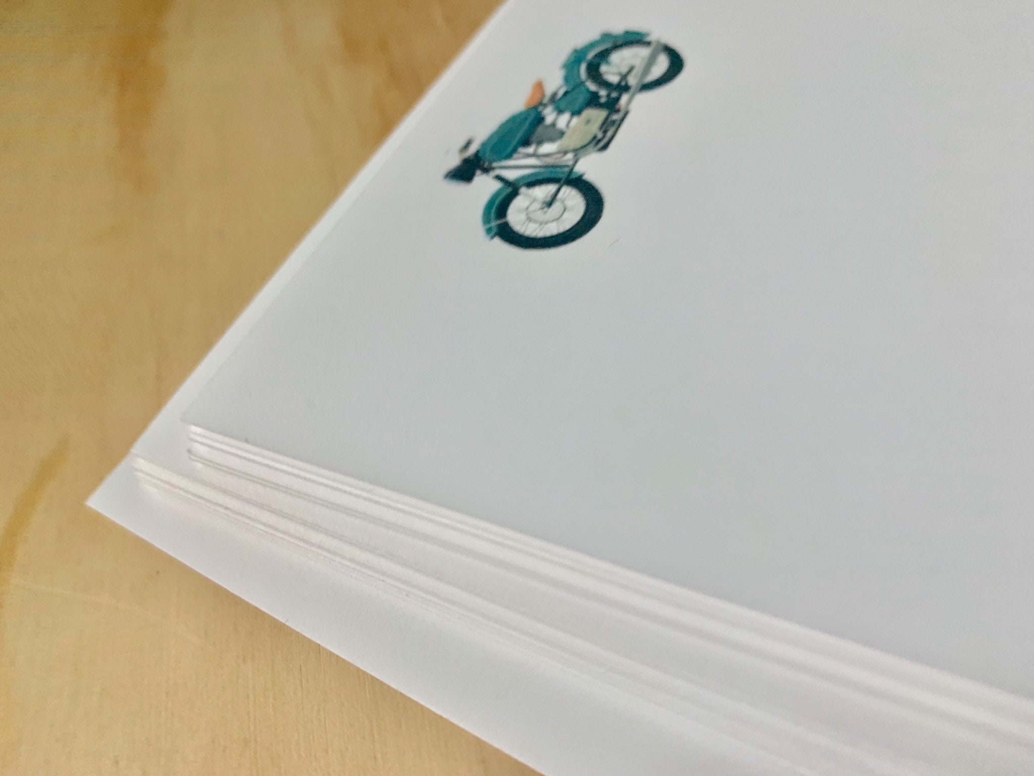 Vintage Motorcycle Note Cards Vintage Inspired Flat Note | Etsy