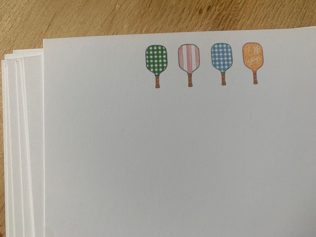 Pickle Ball Note Card Set, Vintage Inspired Flat Note Cards and ...