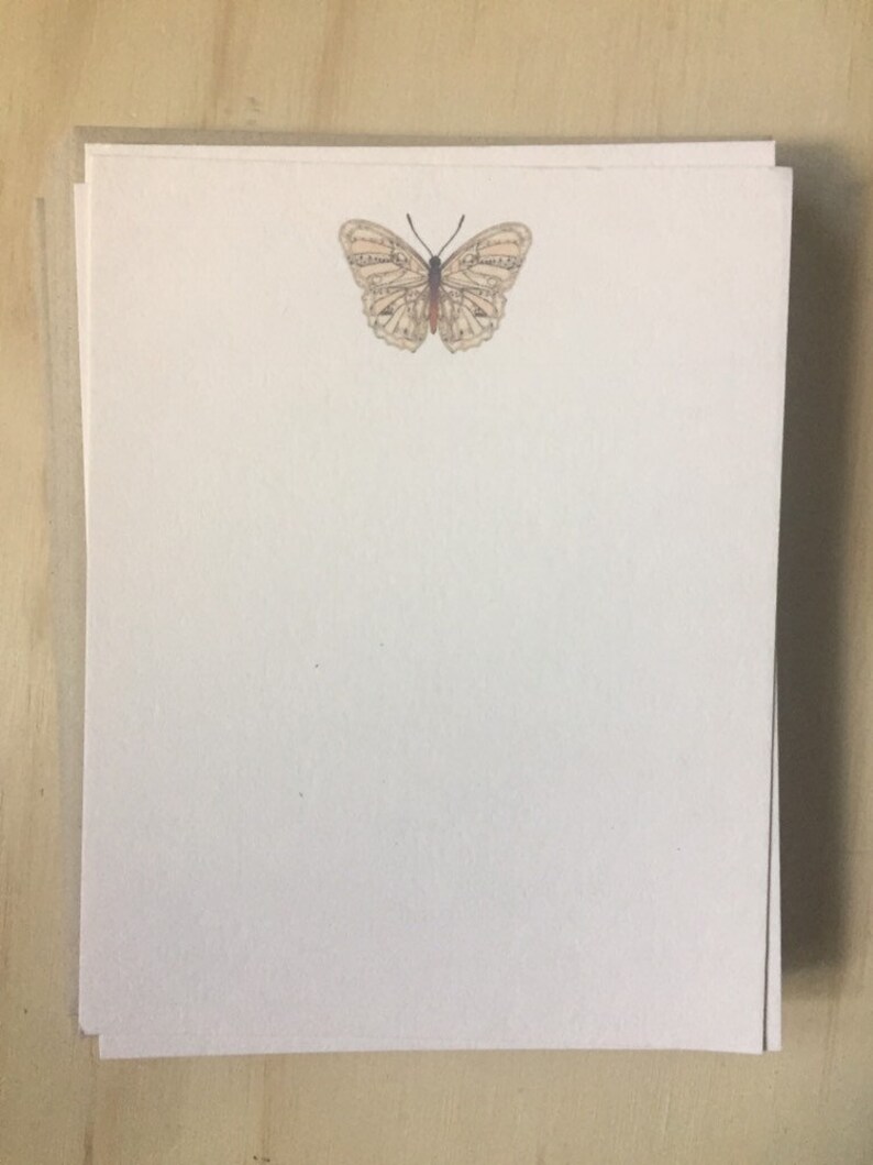 Butterfly Stationery Butterfly Note Cards Vintage Inspired | Etsy