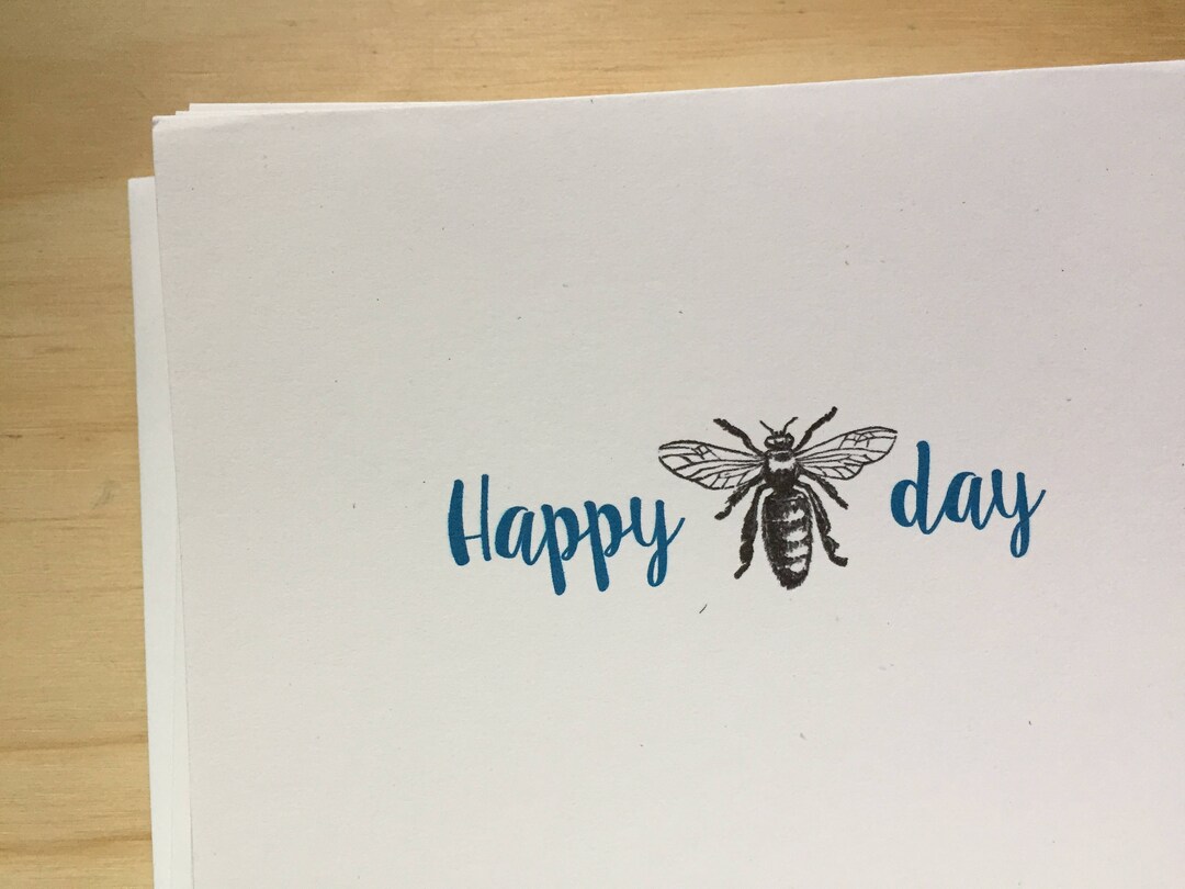 Happy B Day Note Cards Vintage Inspired Bee Folded Note - Etsy