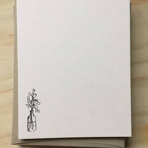 Floral Bouquet in Vase Note Card Set, Vintage Inspired Flat Note Cards ...