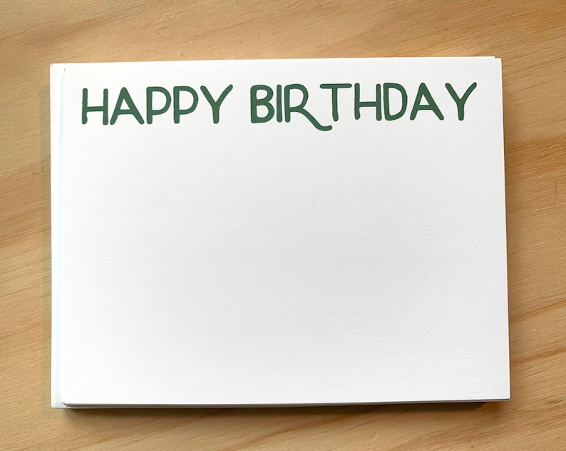 Happy birthday note cards vintage inspired flat note | Etsy