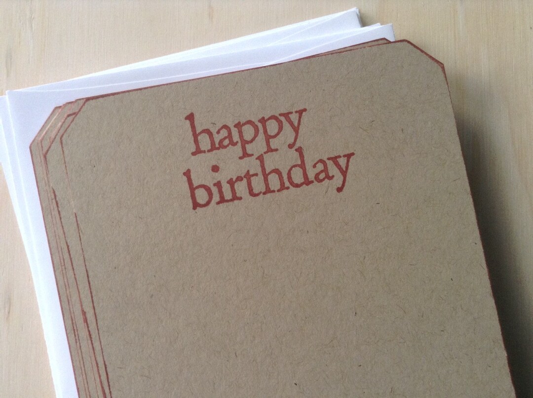 Happy Birthday Note Cards, Vintage Inspired, Flat Note Cards/envelopes ...