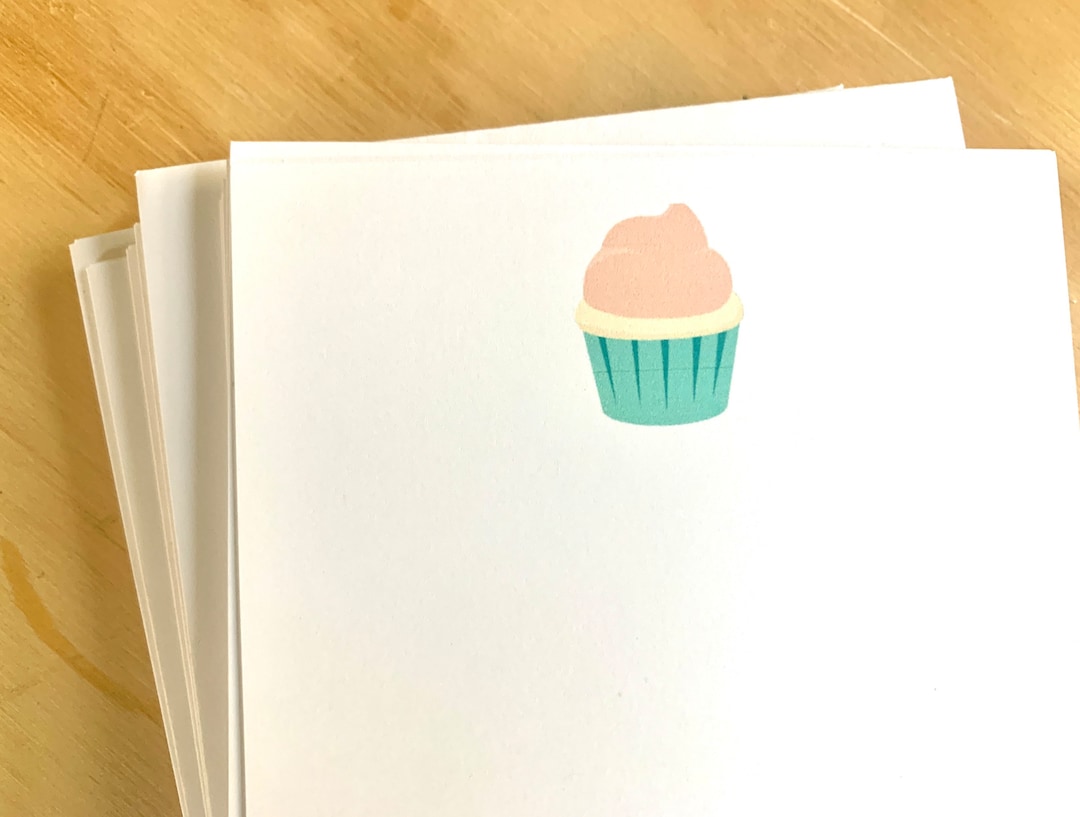 Vintage Inspired Pink Cupcake Stationery, Cupcake Note Cards, Vintage ...