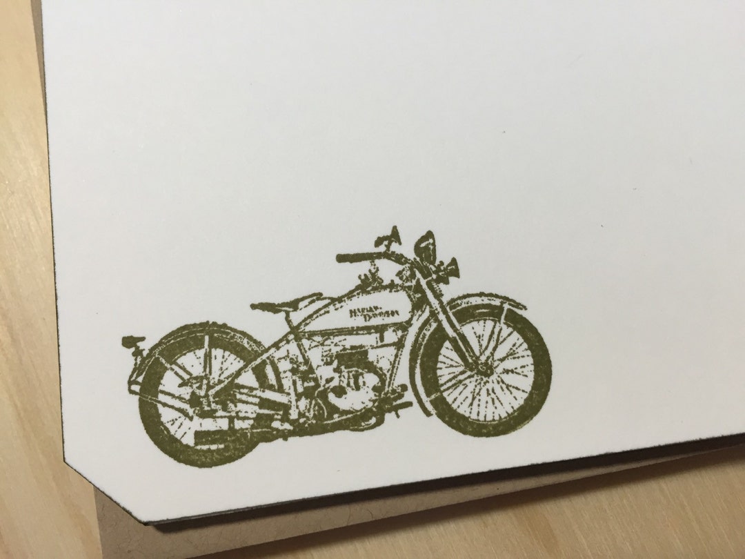Vintage Inspired Flat Note Cards and Envelopes, Stationery Set, Harley ...
