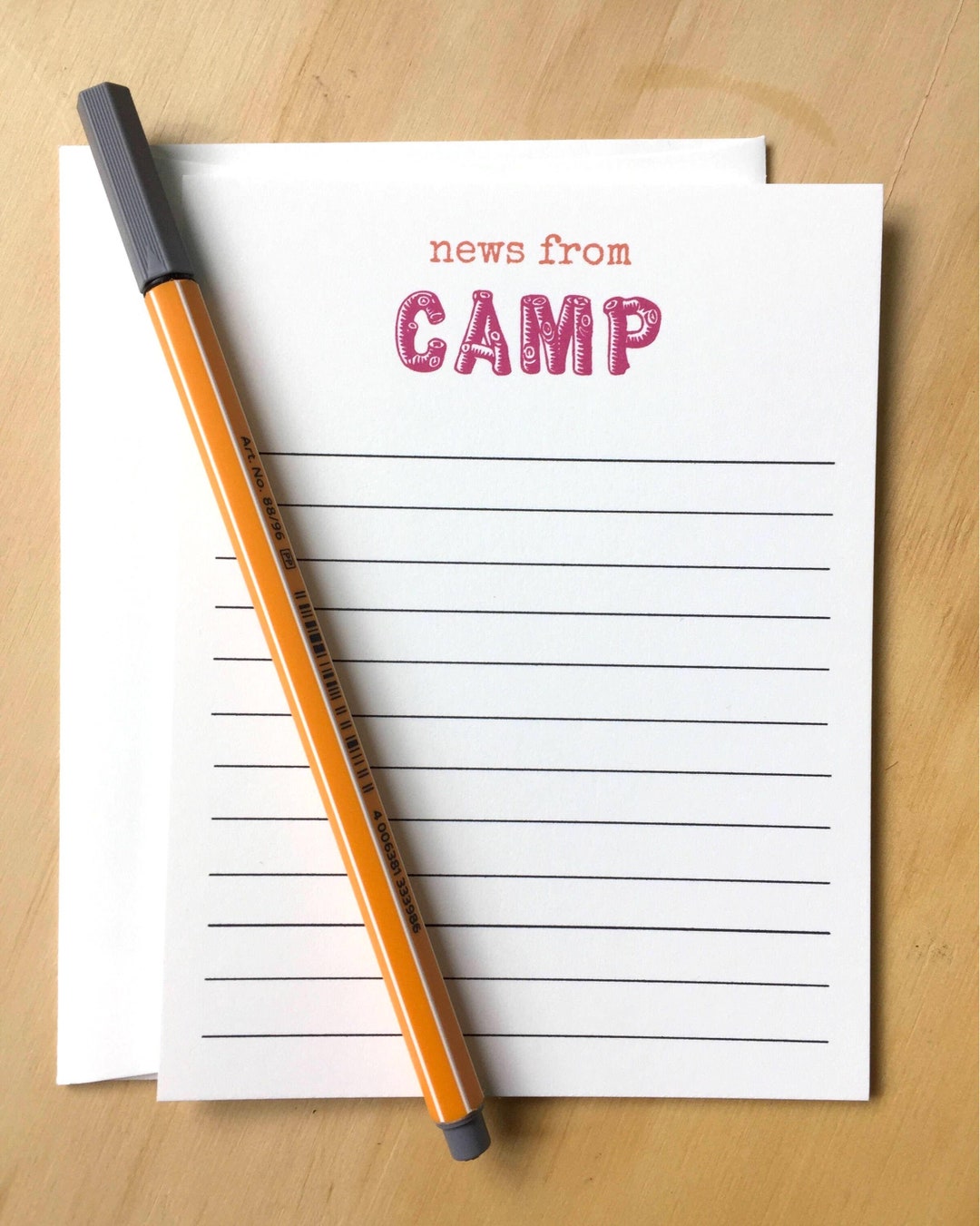 Kids Camp Stationery, Summer Note Card for Kids, Camp Stationary Set of ...