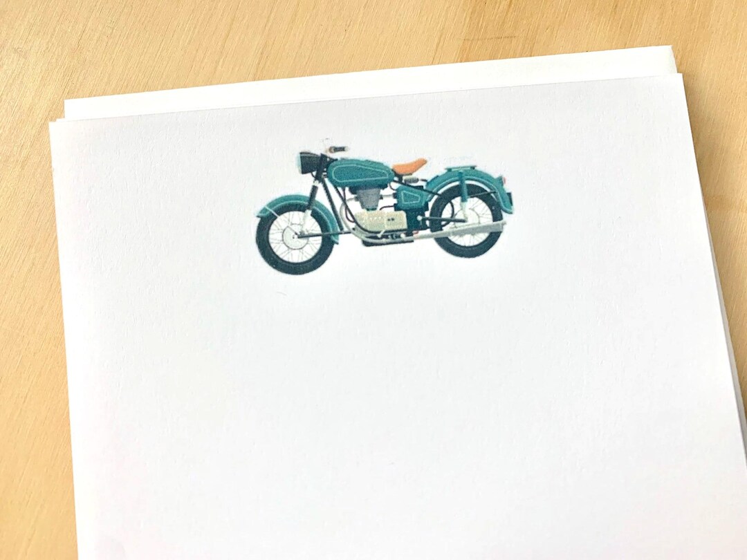 Vintage Motorcycle Note Cards, Stationery Set - Etsy