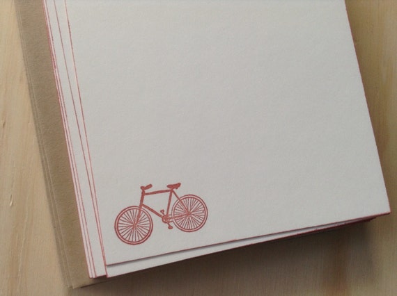 Vintage Bicycle Note Cards Vintage Inspired Flat Note Cards | Etsy