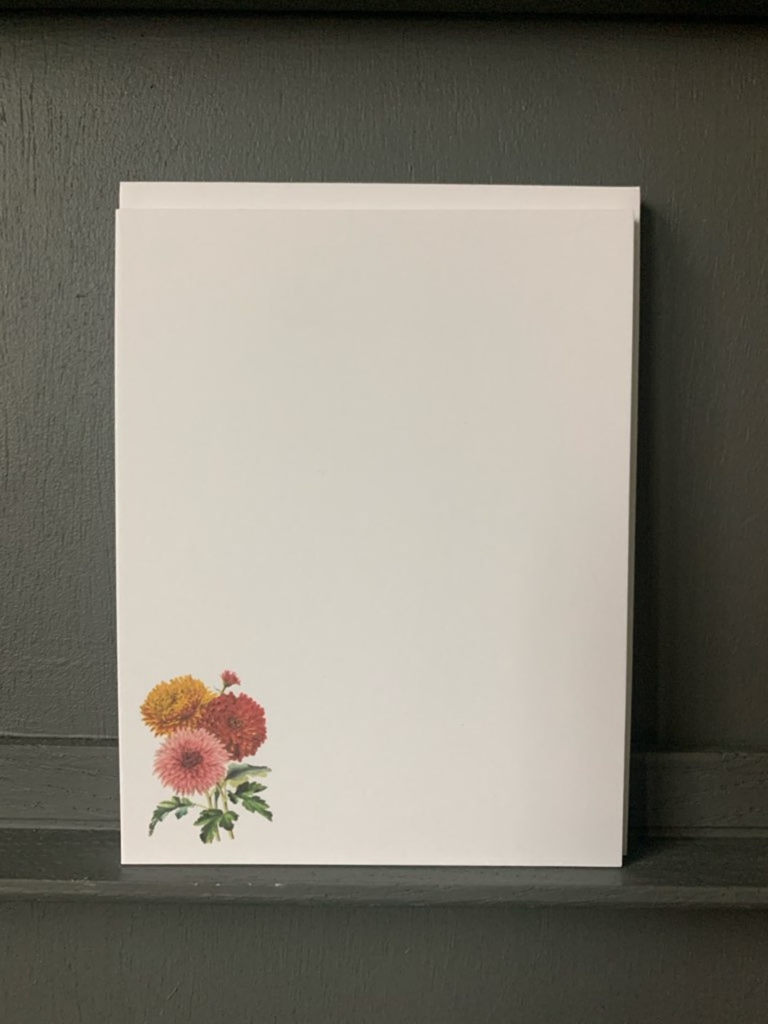 Vintage Floral Bouquet Note Card Set, Dahlia Flowers Vintage Inspired ...