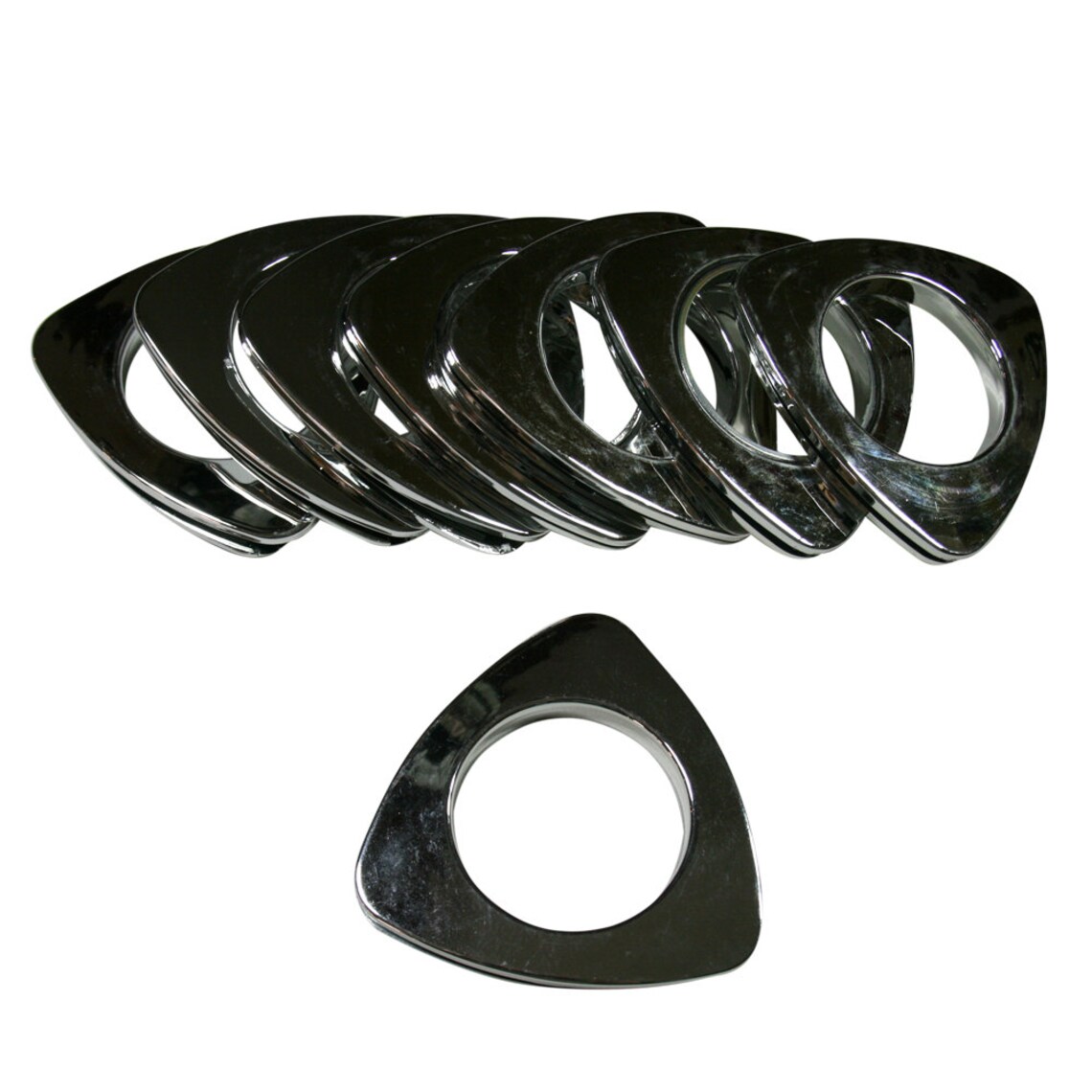 GPT15-C Chrome #15 Plastic Triangle Curtain Grommets 1 7/8" Inside ...