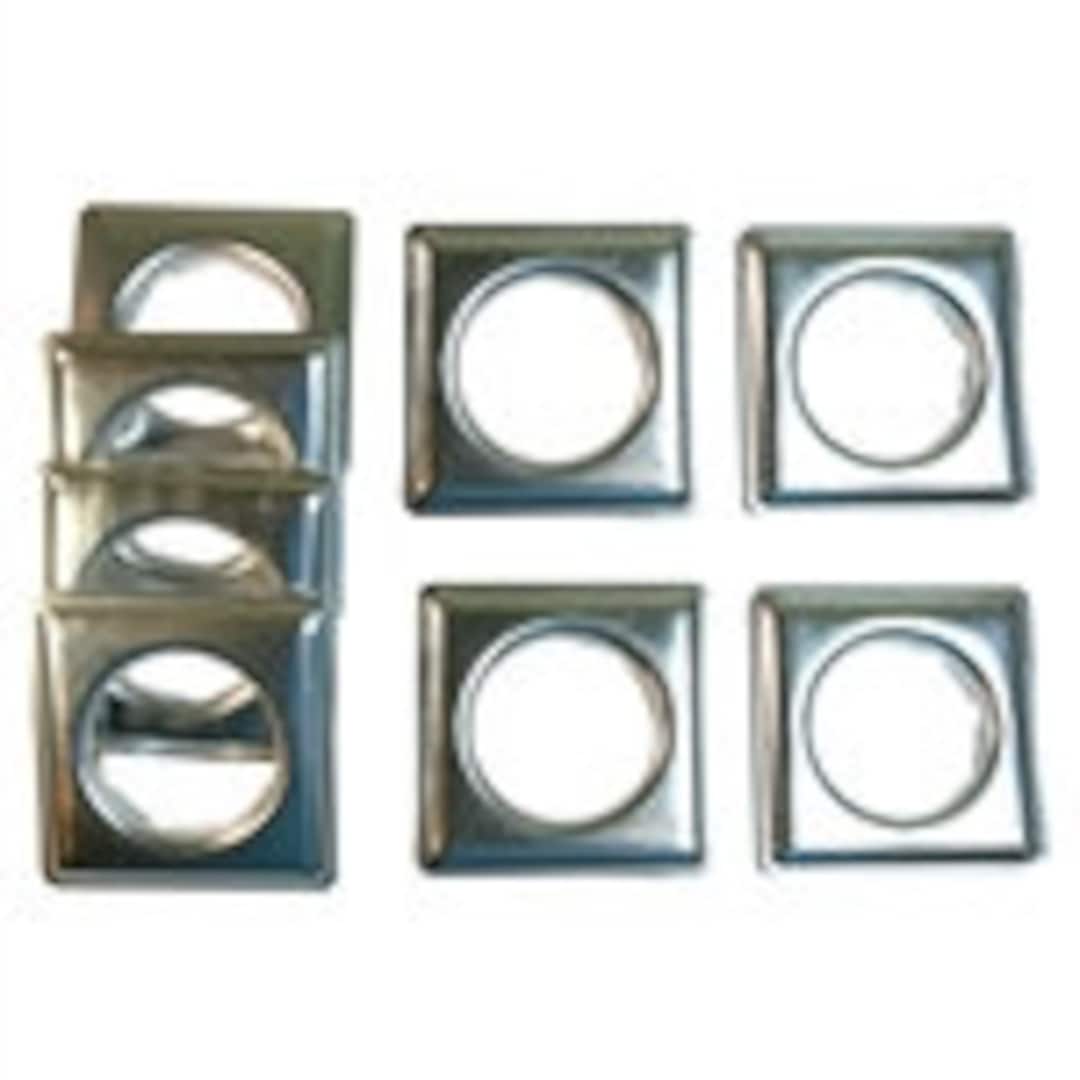 Polished Silver Fast Set Square Metal Curtain Grommets GES12-PS 8-pack ...