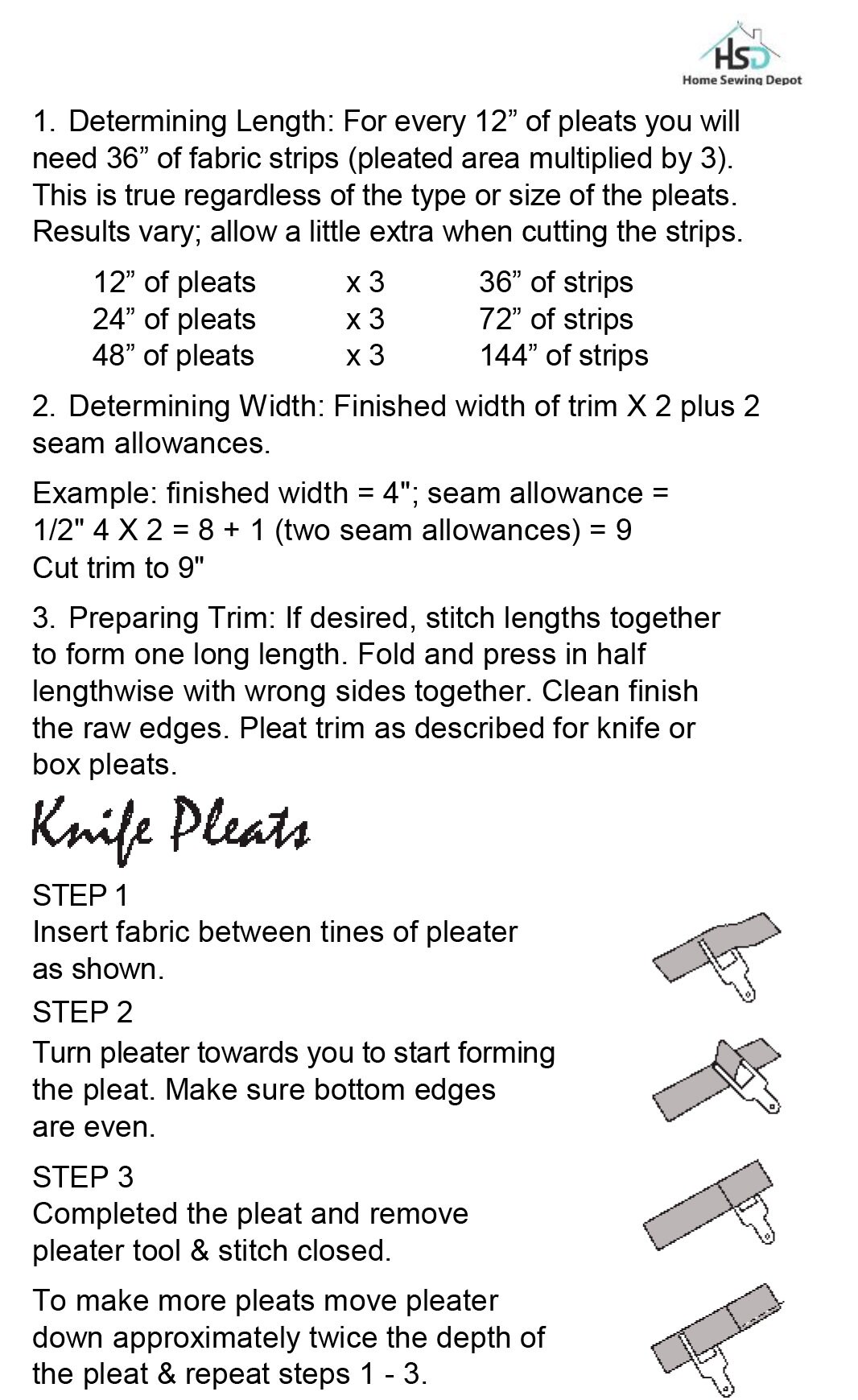 Mini Quick Pleater Perfect Pleat Set Sewing Pleaters Window Treatment ...