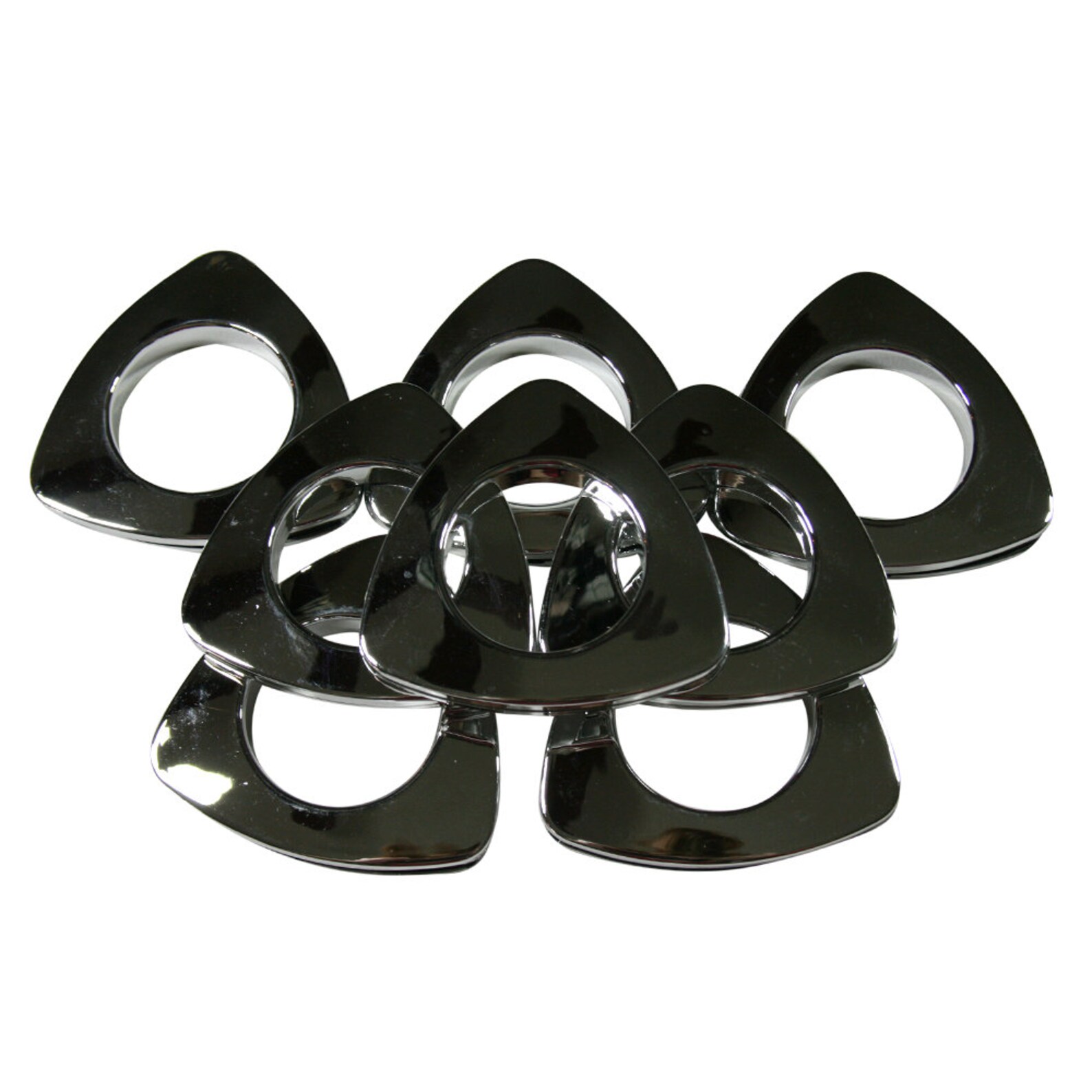 GPT10-C Chrome #10 Plastic Triangle Curtain Grommets 1 3/8" Inside ...